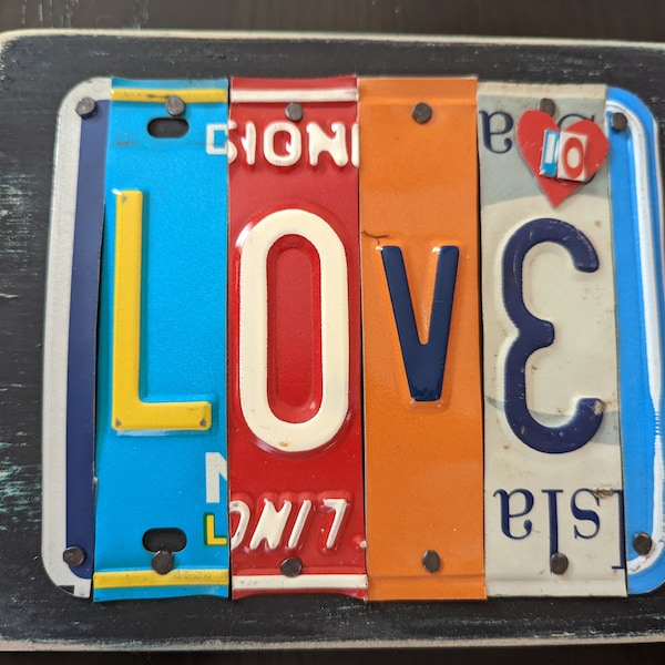 License Plate Art - Funky Music Guitar Rock and Roll - Recycled Art ...