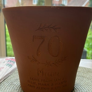 Custom Engraved Message Terracotta Window Pot Personalised - Etsy UK
