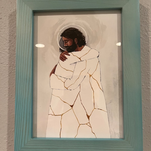 Kintsugi Christ Print: 'he Binds up the Broken Hearted' - Etsy