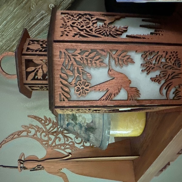 Hummingbird Tree Luminary SVG Candle Holder Tealight Lamp Night Light ...