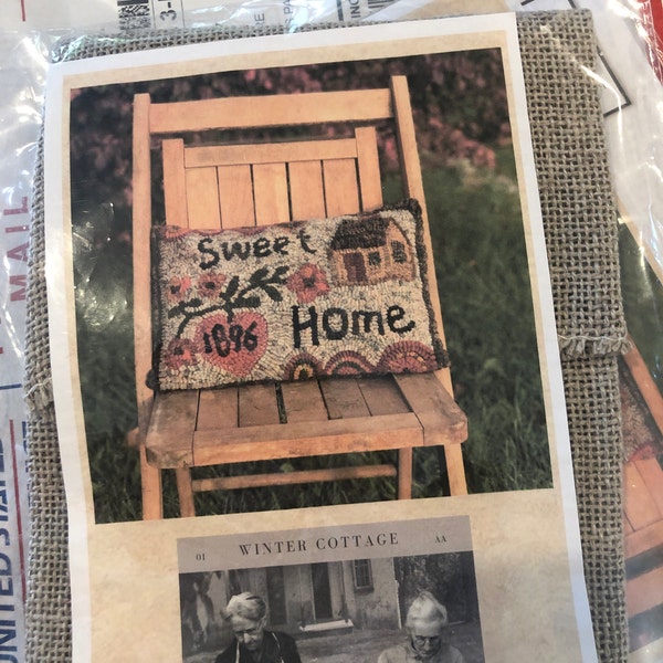 Rug Hooking Pattern, Cottage Garden, Primitive Hooked Rug Pattern ...