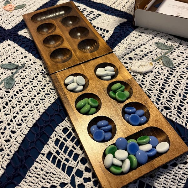 Natural Wood Mancala Game, Personalized Board Game, Birthday Gift for ...
