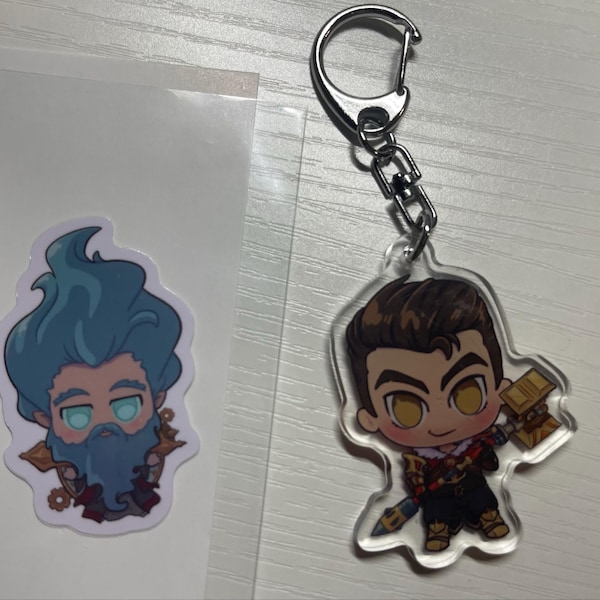 SET I: Lol 2”in Keychain Chibi Champs League of Legends Draven/jinx ...