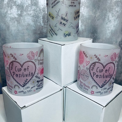 Cup of Positivity Mug PNG, 11oz Mug Wrap for Sublimation, Sublimation ...