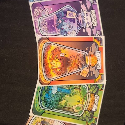 One of Each Basic Land // 6 Illustrated Cards for Magic the Gathering ...