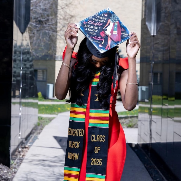 Personalized Graduation Cap Topper Black Girl Magic, Work Hard in ...
