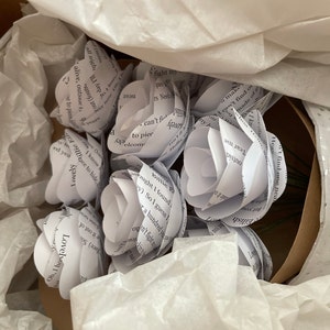 Custom Song Lyrics Paper Flowers Wedding Vows Paper - Etsy