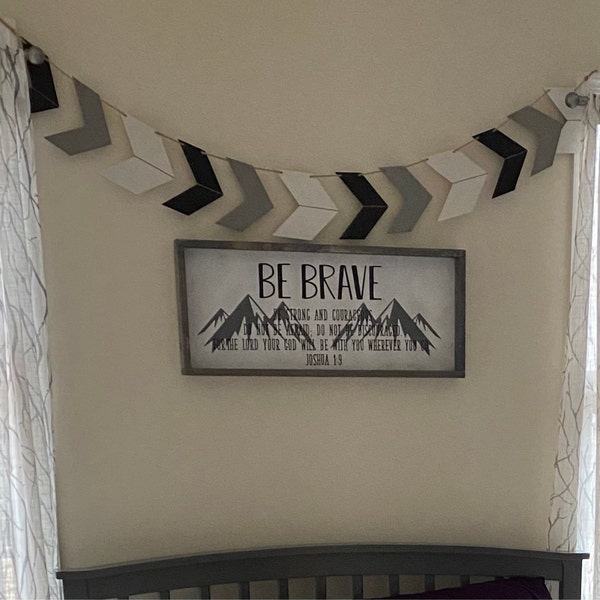 Be Brave Sign,be Strong and Courageous Sign,joshua 1:9,nursery Wall Art ...
