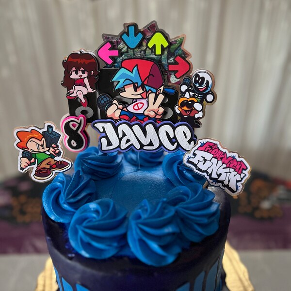 3D (handmade) FNF Cake Topper and 2pcs Mini Topper / Cupcake Topper ...