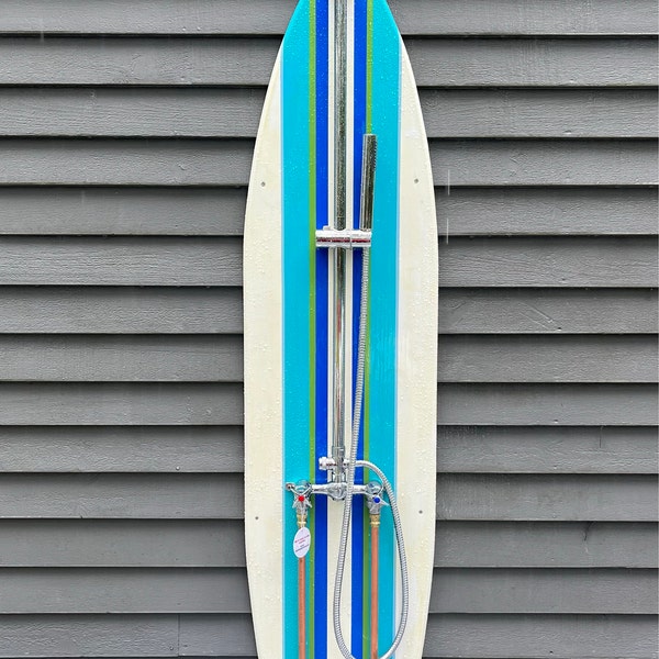4 Foot Wood Surfboard Wall Art With Boat Cleats for Hanging Towels Rack ...