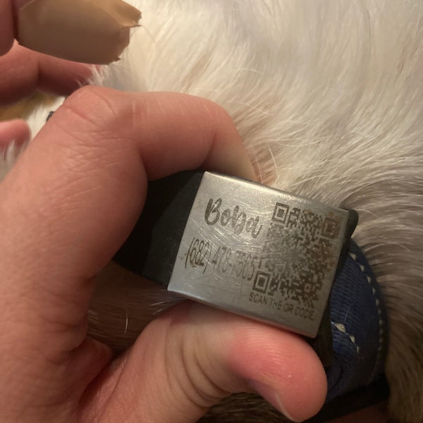 Qr Code Dog Tag, Custom Scannable Slide on Pet ID Tag, Collars Name ...