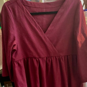 Cross Over Flared Sleeve Dress Sewing Pattern - Etsy Australia