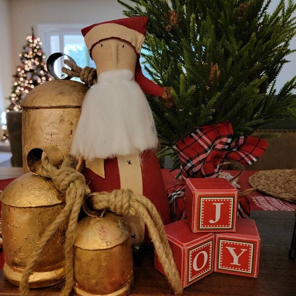 Primitive Santa Doll, Grungy Santa, Prim Christmas Decor, Primitive ...