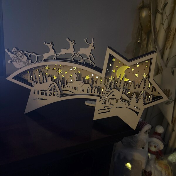 DXF, SVG File for Laser Christmas Nativity Scene Set With Led Lights ...