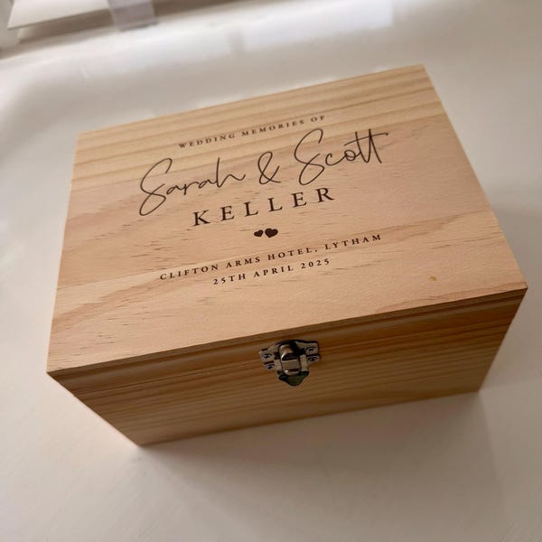 Personalised Engraved Wooden Wedding Memory Box - Keepsake Gift - Etsy