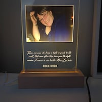 Custom Personalized Photo LED Wood Stand Room Night Light up Table Lamp ...