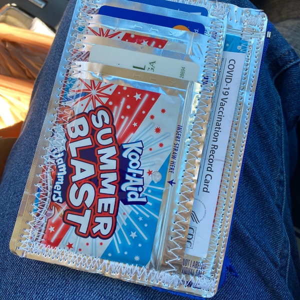 Upcycled Kool-aid Jammer Card & Coin Holder – Recycled Drink Pouch ...