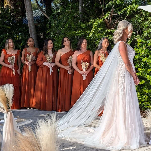 Wedding Cape Veil Ivory Long Modern Veil Bridal Cape Coverup, Soft ...