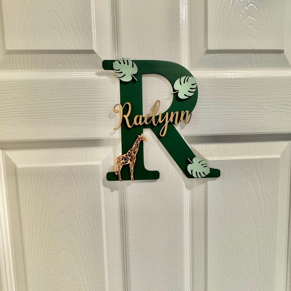 Personalised Jungle Name Sign. Bedroom Door Name Sign. Bedroom Door ...