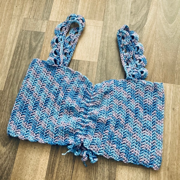 Crochet Pattern for Scrunch Crop Top With Scalloped Straps and ...