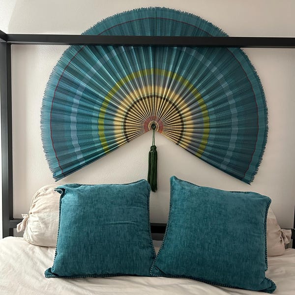 Rustic Fan Wall Decor | Fan Headboard | Bamboo Headboard | Christmas ...