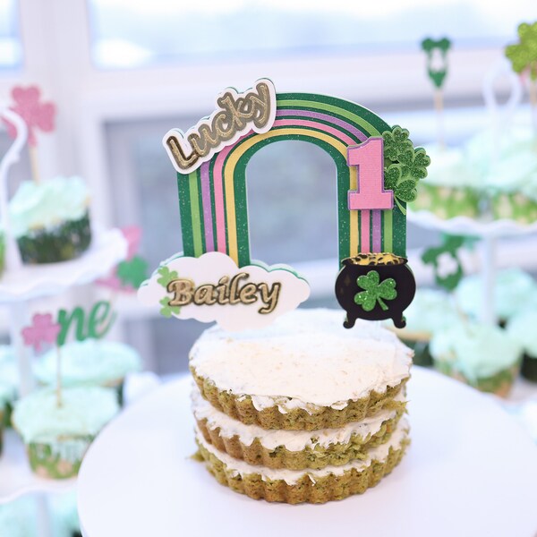 Lucky One First Birthday Cake Topper, St. Patrick's Day Cake Topper ...