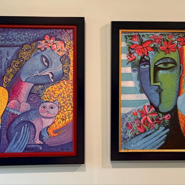 Oil Painting, Large Wall Art Picasso Style Cubist Art " the Sage and ...