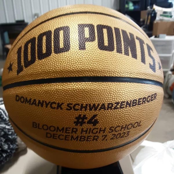 1000 Points/rebounds Custom Gold Basketballs | Official Size ...