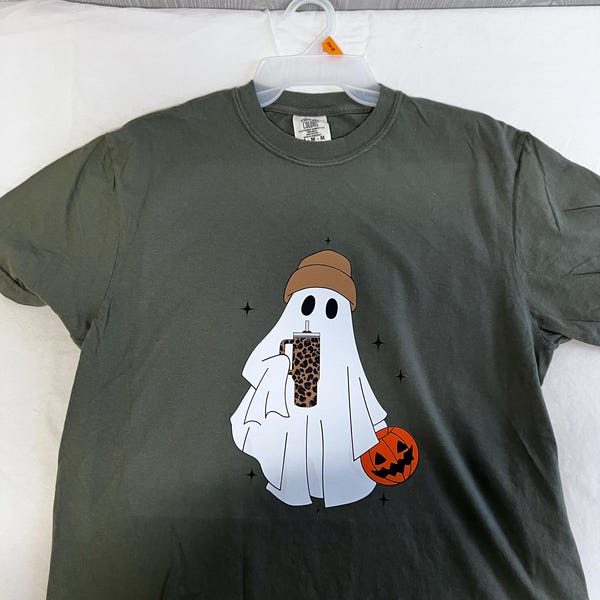 Halloween Leopard Ghost DTF TRANSFER | Ready to Press | Direct to Film ...