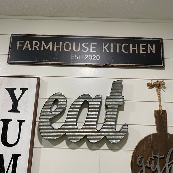 Farmhouse Kitchen Wood Sign, Personalized Since Established Date Year ...