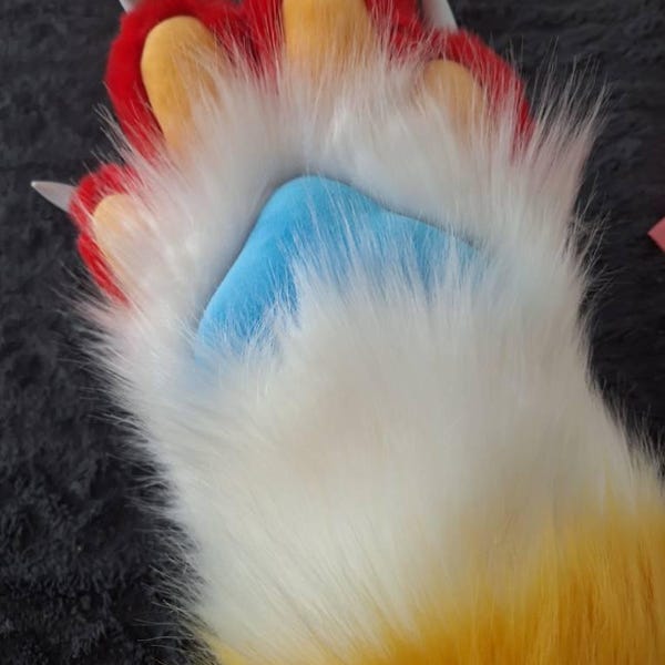 Furry Paws With Star Pattern and Colorful Style | Fluffy Fursuit ...