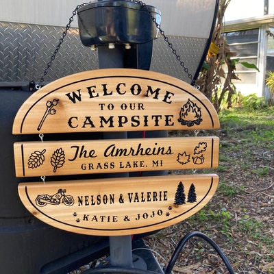 3 Piece Custom Wood Sign Personalized Camping Signs Personalized RV ...
