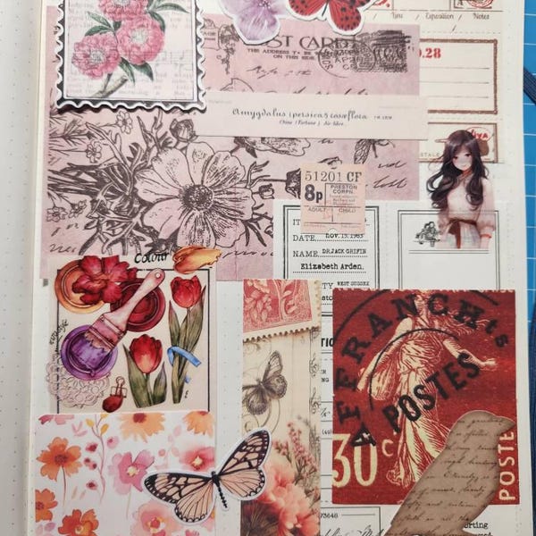 Vintage Ephemera Sticker | Aesthetic Ephemera Sticker for Junk Journal ...