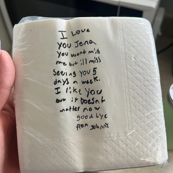 Custom Love Note Handwriting Napkins, Personalized Handwritten Note ...