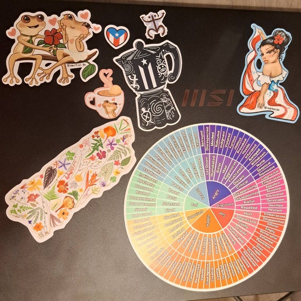 Feelings Wheel Sticker, Emotions Wheel Sticker, "counselor Therapist ...