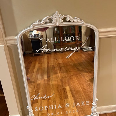 Wedding Welcome Sign Customizable Names Mirror, Acrylic, Cardboard ...
