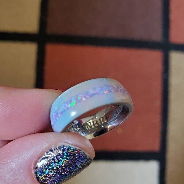 Unicorn Poop Ring With Opal Inlay - Diamond Dust Ring - Diamondcast ...