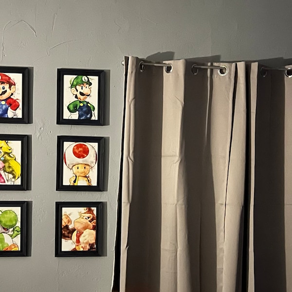 Set of 7 Super Mario PRINTABLE Watercolor Poster, Wall Art Poster ...