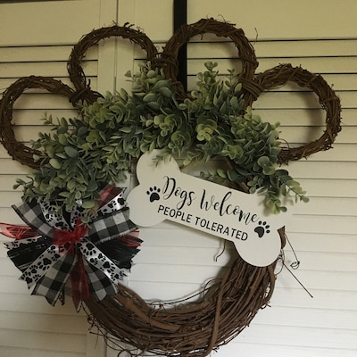 Dog Bone Sign Wood Pet Sign Door Hanger Dog Welcome Sign - Etsy