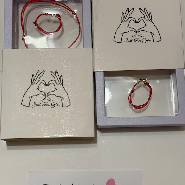 14K Gold Couple Promise Rings, Red String of Fate, Waterproof Ring, 2mm ...