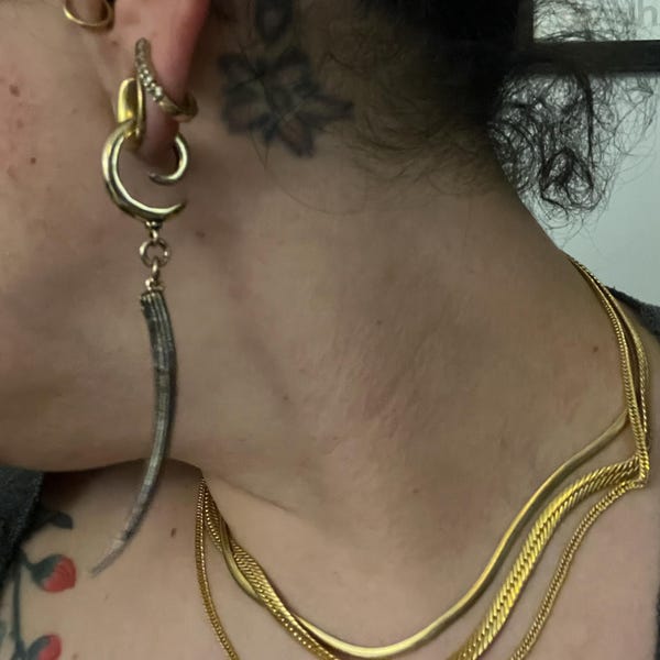 Harpy Eagle Talon Ear Weights Antique Silver Eagle Talon Gauged ...