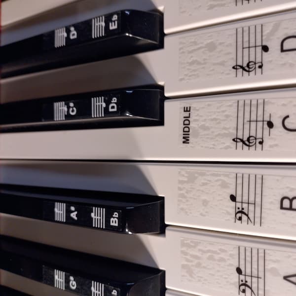 Piano Stickers for 61 Key Piano or Keyboard 36 White Key Kids Monster ...