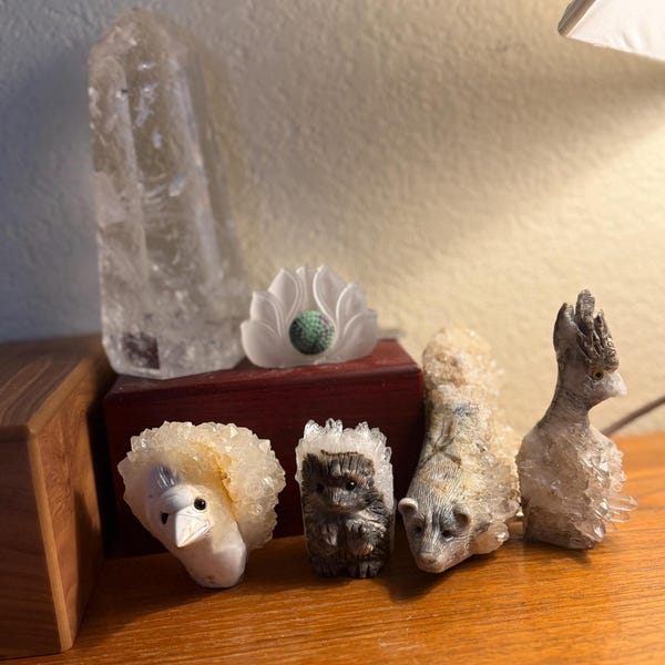 Hand-carved Dragon With Quartz Clusters Fierce Bedrock Dragon Sculpture ...