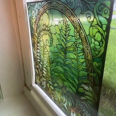 Werewolf Stained Glass Window Cling Werewolf Window Film Werewolf ...