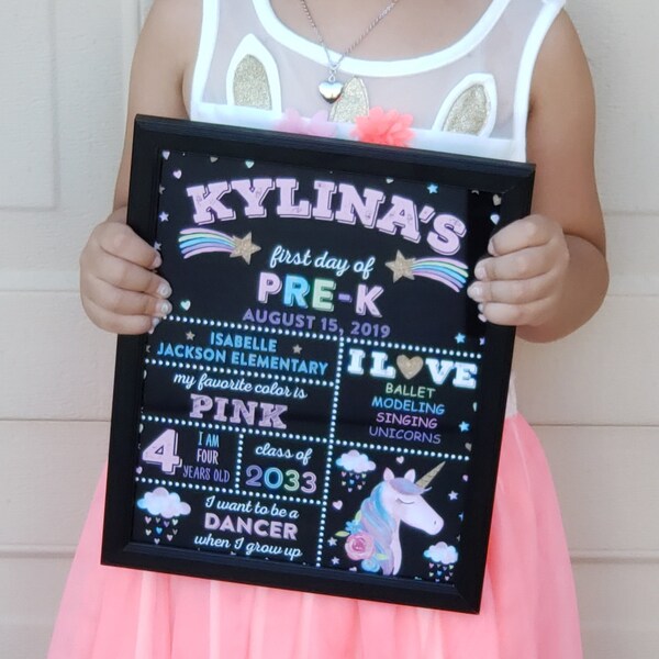 First Day of Pre-k Sign INSTANT DOWNLOAD PRINTABLE First Day of School ...