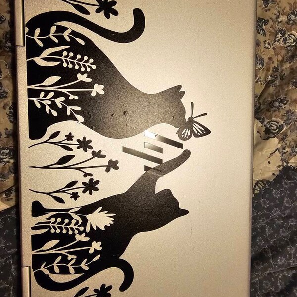 Floral Cat Decal for Car, Laptop, Tumbler - Etsy