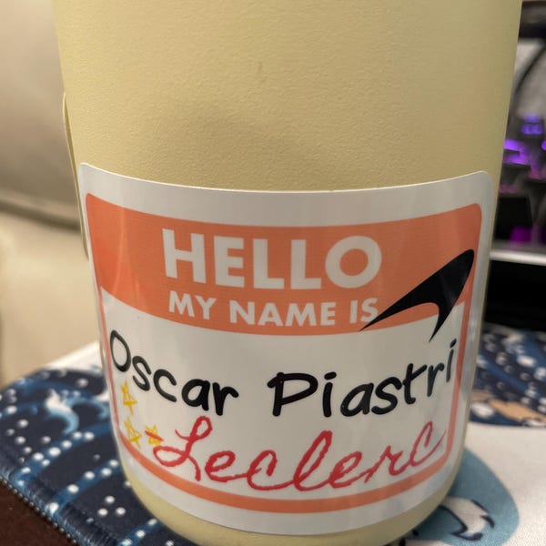 Oscar Piastri Leclerc Name Tag Charles Leclerc F1 Formula 1 Ferrari ...