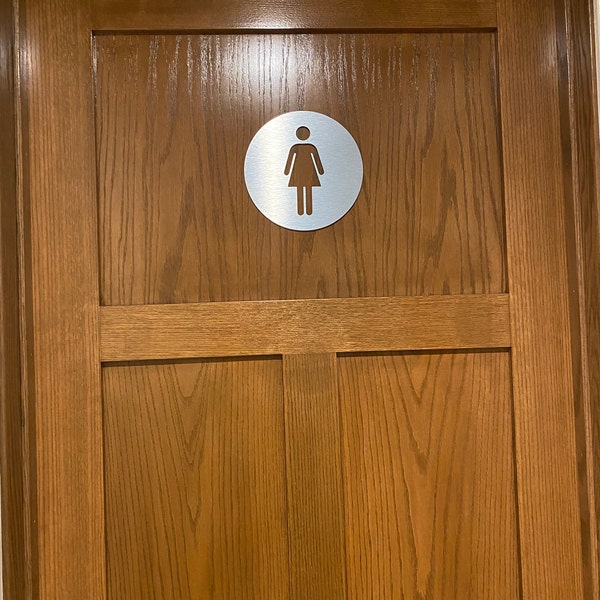 Female Restroom Door Sign. Metal Bathroom Sign. Women's Toilet. Modern ...