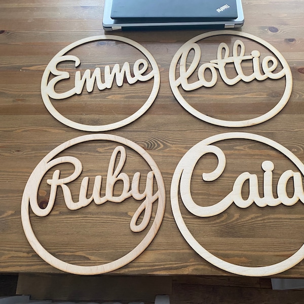 Wooden Personalised Name Ring Disc - Etsy UK