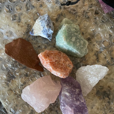 Beginner Crystal Set Raw Gemstone Set 7 Piece Raw Stone - Etsy